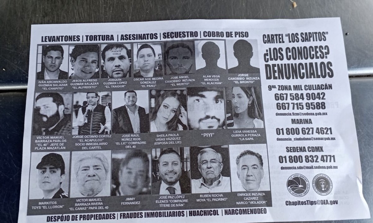 Lanzan volantes contra grupo criminal en distintas ciudades de Sinaloa